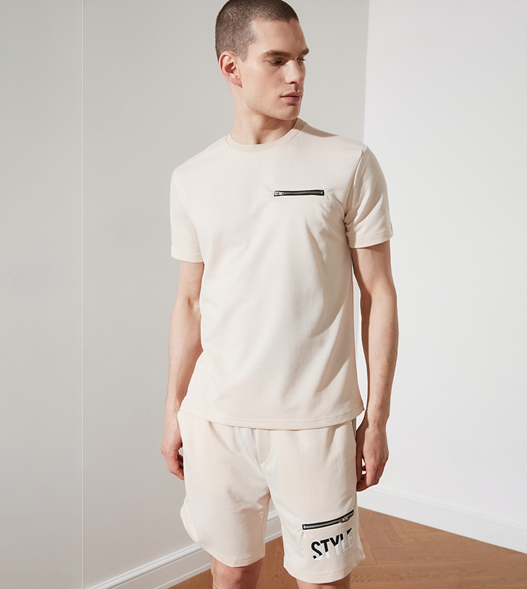 Buy Trendyol Regluar Tracksuit Set In Beige | 6thStreet Oman