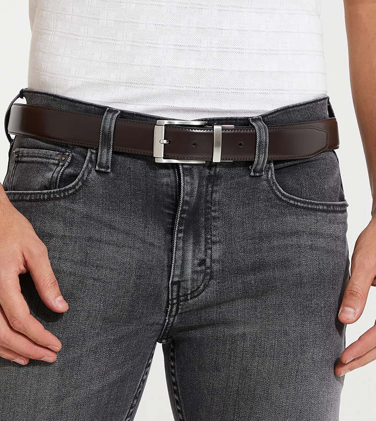 Buy Aldo Accessories Chilip Classic Buckle Closure Belt In Brown ...