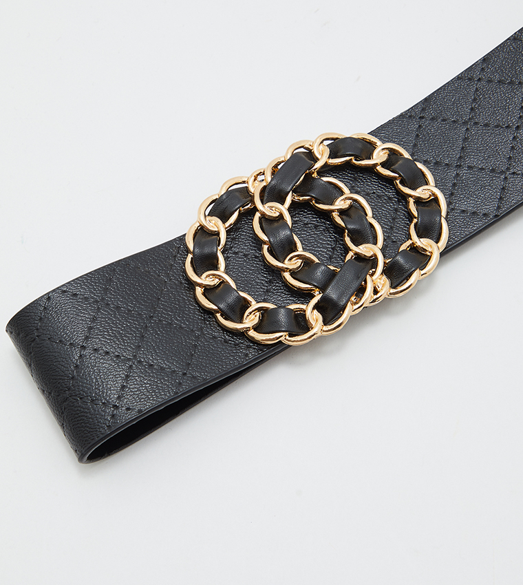 Buy Aldo Accessories LEGOREJAR Textured Belt In Black | 6thStreet Saudi ...