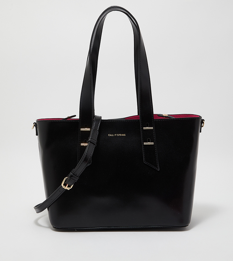 Buy Call It Spring Rubi Zippered Tote Bag Set In Black | 6thStreet UAE