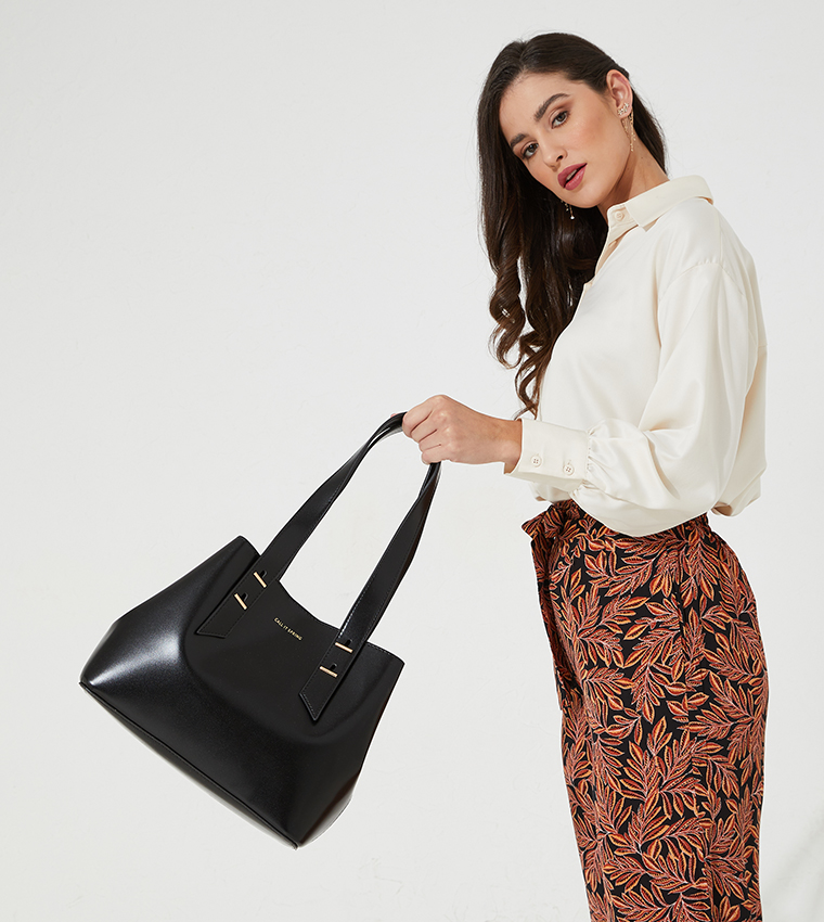 Buy Call It Spring Rubi Zippered Tote Bag Set In Black | 6thStreet UAE