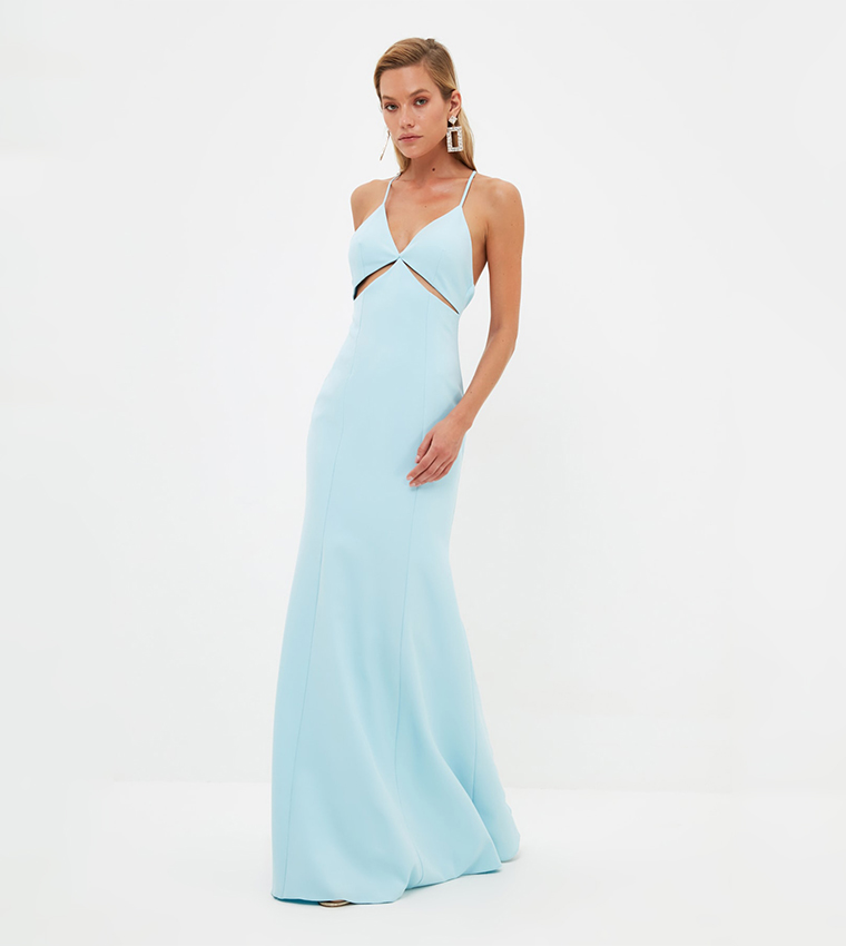 Buy Trendyol Light Collar Detailed Evening Dress & Graduation Dress In ...