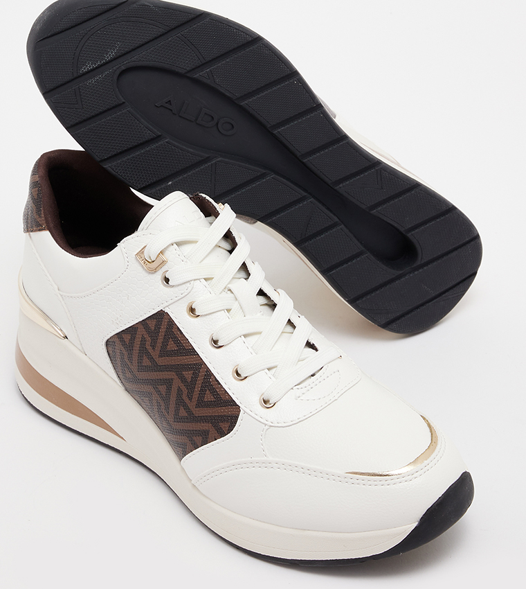 Buy Aldo ICONISTEP Textured Lace Up Platform Sneakers In Brown ...