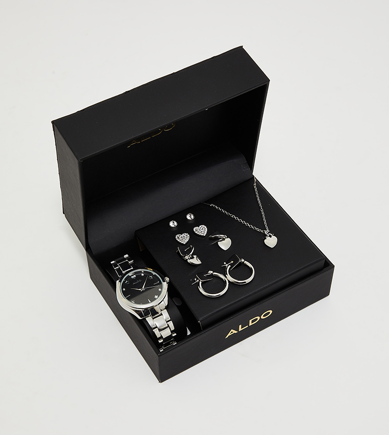 Buy Aldo Accessories TALOVER Analog Watch And Jewellery Set In Silver | 6thStreet Bahrain