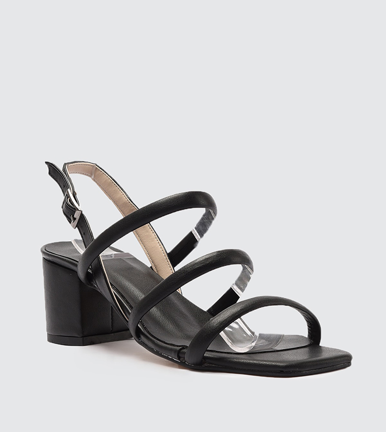 Buy Trendyol Classic Block Heel Sandals In Black | 6thStreet Qatar