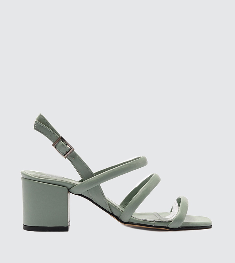 Buy Trendyol Classic Block Heel Sandals In Green | 6thStreet Kuwait
