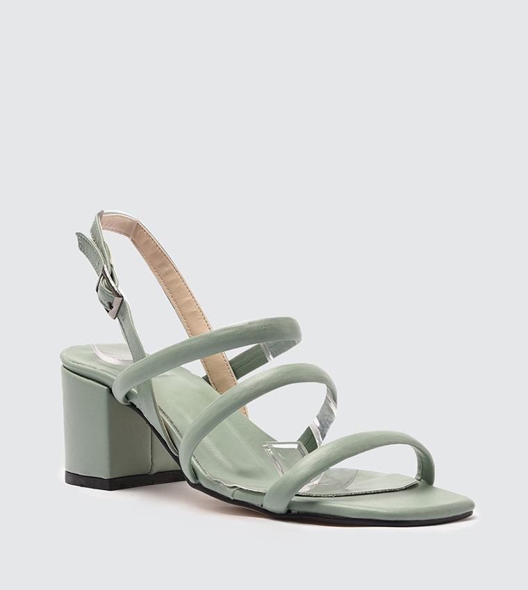 Buy Trendyol Classic Block Heel Sandals In Green | 6thStreet Kuwait
