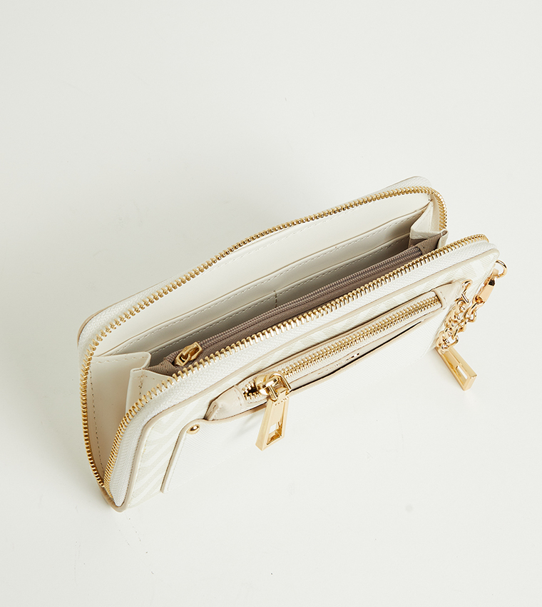 Buy Aldo ESAI Monogram Patterned Wallet With Chain In Beige | 6thstreet UAE