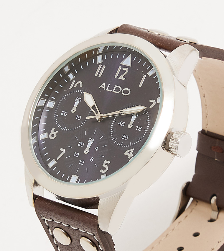 Buy Aldo Accessories ADIRADON Analog Watch And Bracelet Set In Brown ...