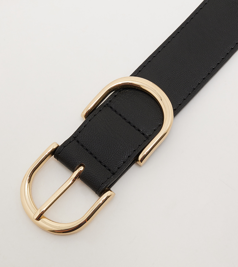 Buy Call It Spring ELBONTERIEL Buckle Closure Reversible Belt In Black ...