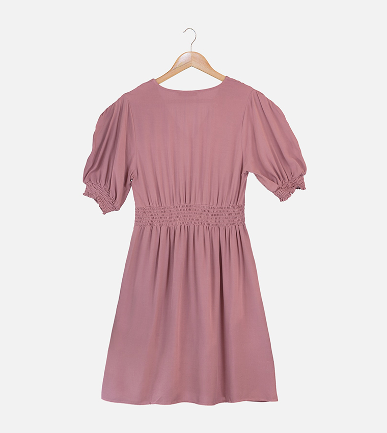 Buy Trendyol Dried Rose Gathered Detailed Dress In Pink | 6thStreet ...