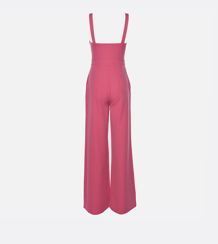 Buy Trendyol Pleated Wide Leg Jumpsuit In Pink 6thstreet Bahrain