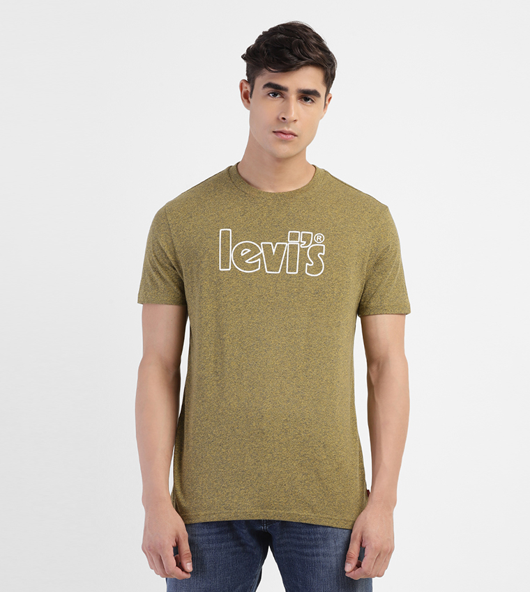 Buy Levi s Logo Printed Crew Neck Casual T Shirt In Khaki 6thStreet UAE