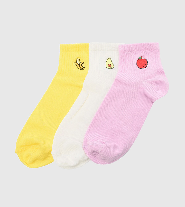 Buy Trendyol Pack Of 3 Knit Socks In Multiple Colors | 6thStreet Kuwait