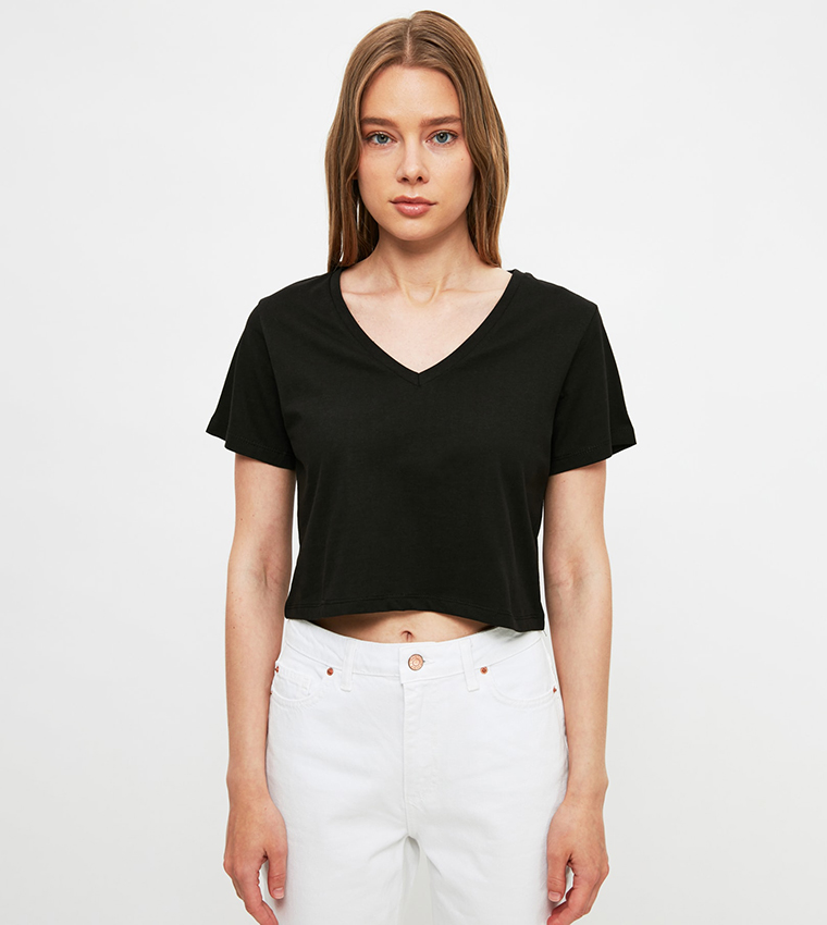Buy Trendyol Pack Of 2 Basic Crop Tops In Multiple Colors | 6thStreet ...