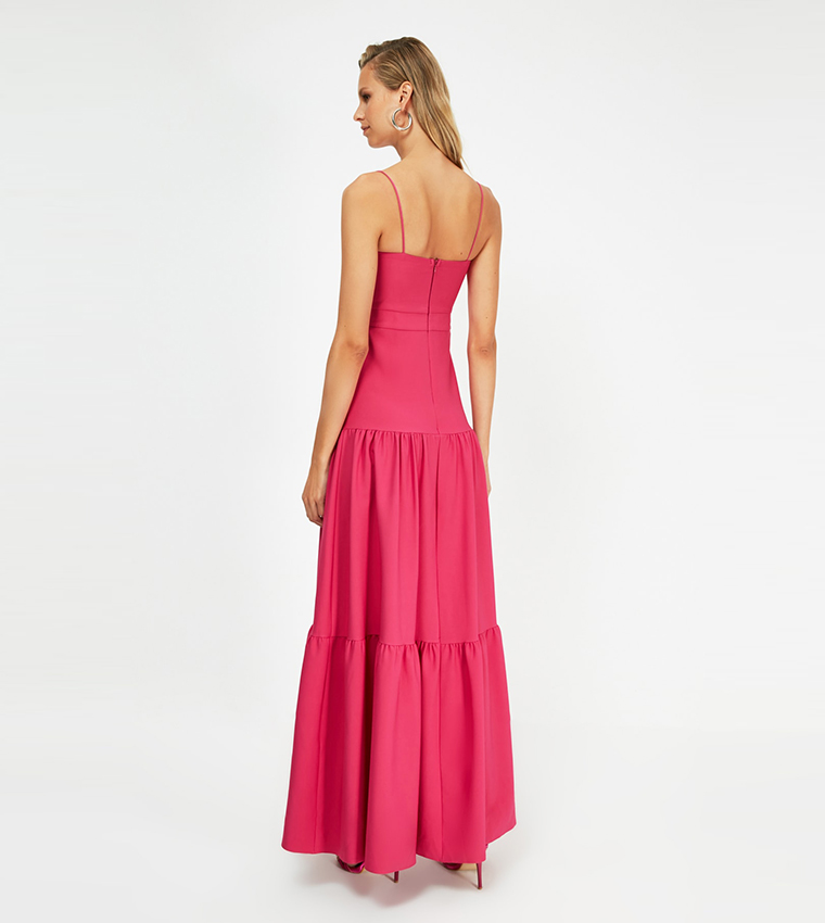 Buy Trendyol Fuchsia Ruffle Detailed Evening Dress & Graduation Dress ...