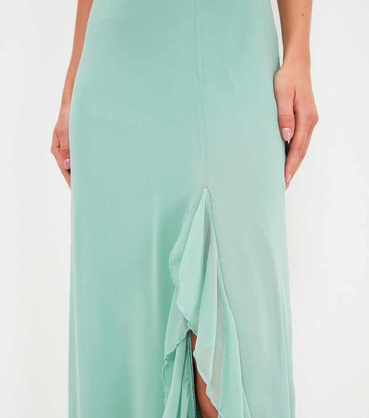 Buy Trendyol Ruffle Detailed Evening Dress & Graduation Dress In Mint ...
