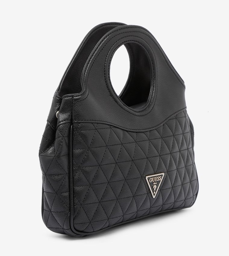 Buy Guess Delon Satchel Bag In Black | 6thStreet Kuwait