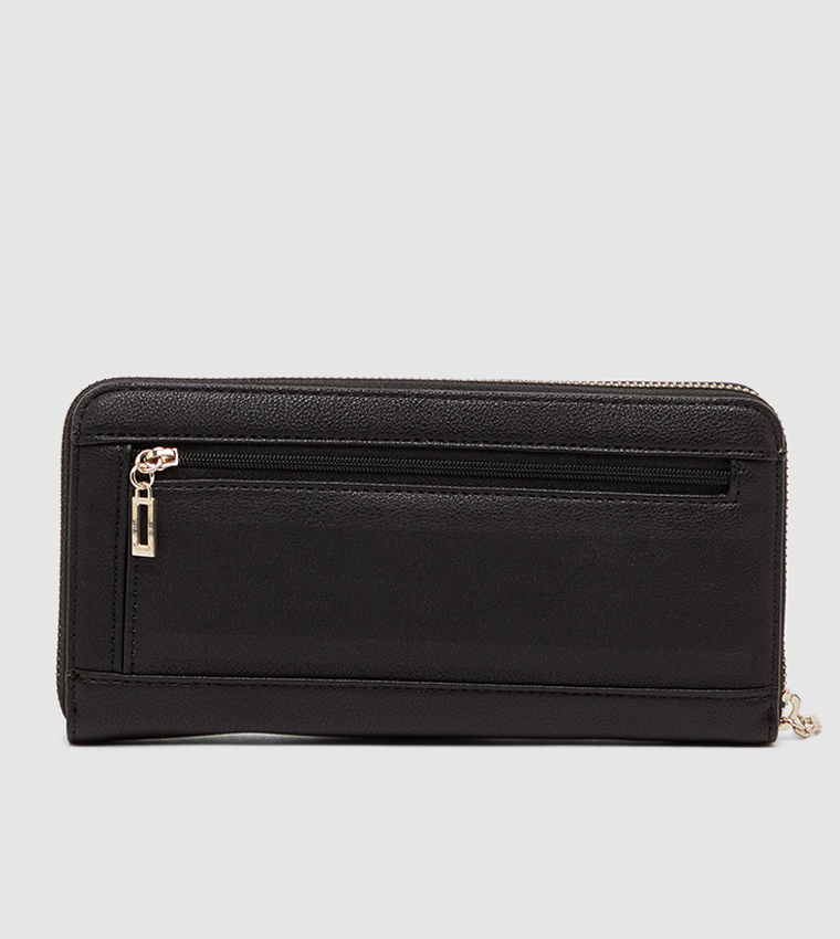 Buy Guess Katey Slg Large Zip Around Wallet Black In Black | 6thStreet ...