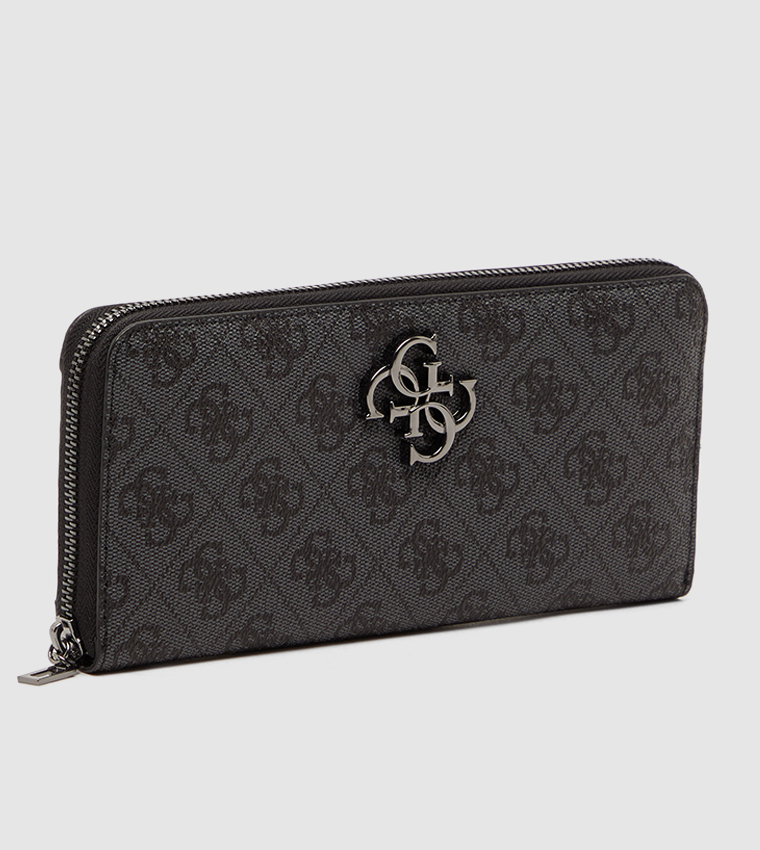 Buy Guess Noelle Slg Large Zip Around Wallet Black In Black | 6thStreet ...