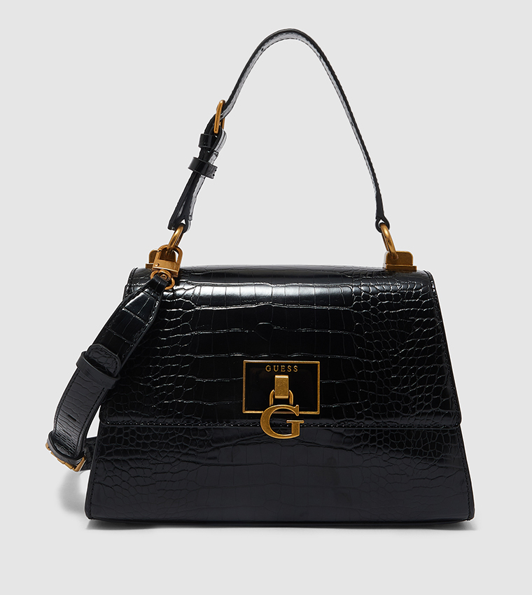 Buy Guess STEPHI Textured Top Handle Mini Bag In Black | 6thStreet UAE