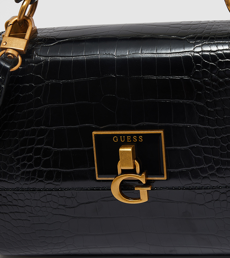 Buy Guess STEPHI Textured Top Handle Mini Bag In Black | 6thStreet UAE