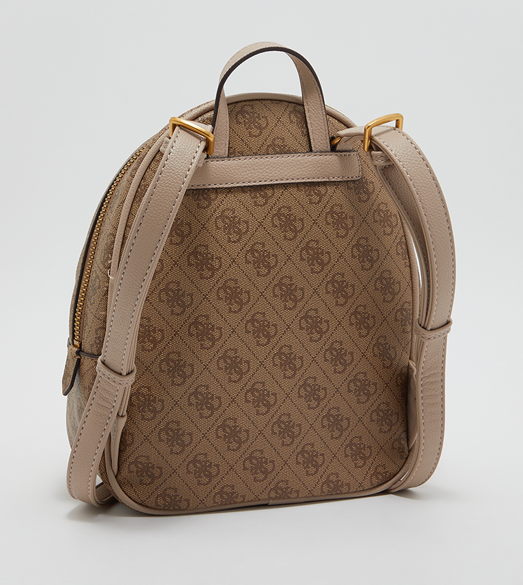 Buy Guess MANHATTAN Logo Detailed Backpack In Brown | 6thStreet Kuwait