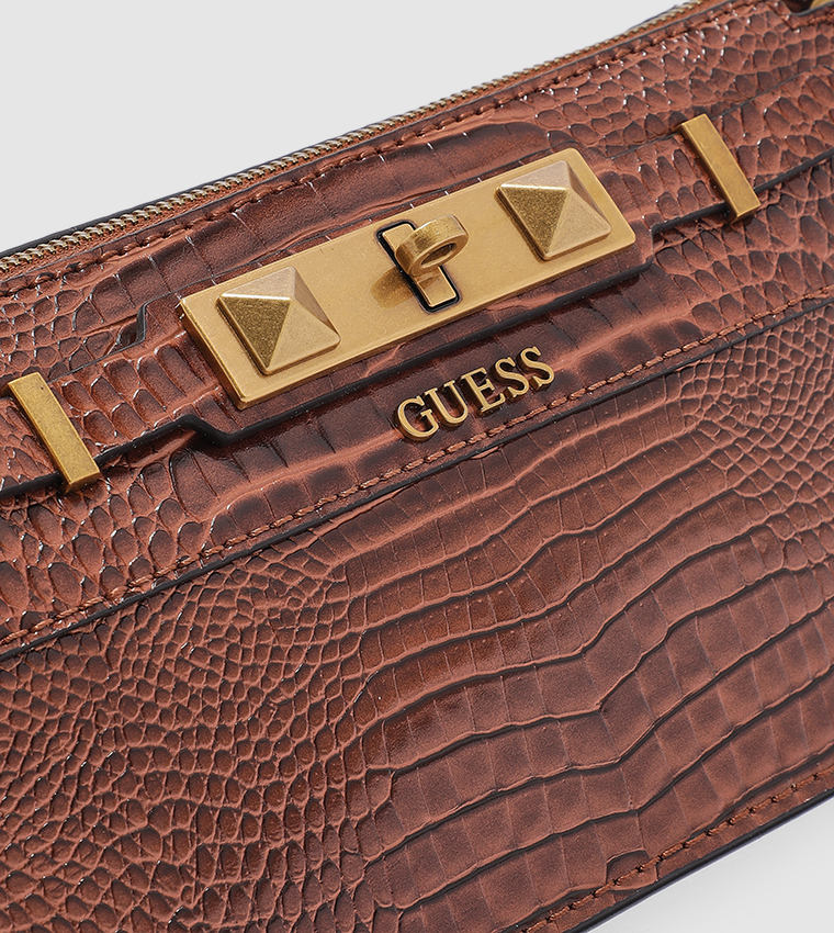 Buy Guess Raffia Mini Cross Body Top Zip In Brown | 6thStreet Kuwait