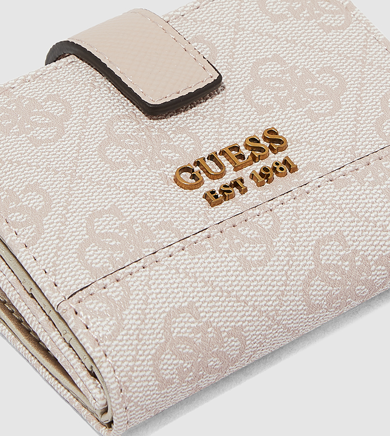Buy Guess Cordelia Logo Trifold Wallet In Pink | 6thStreet Bahrain