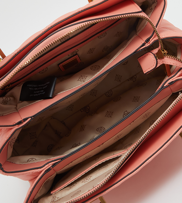 Buy Guess Triana Logo Detailed And 3 Compartment Satchel In Pink ...