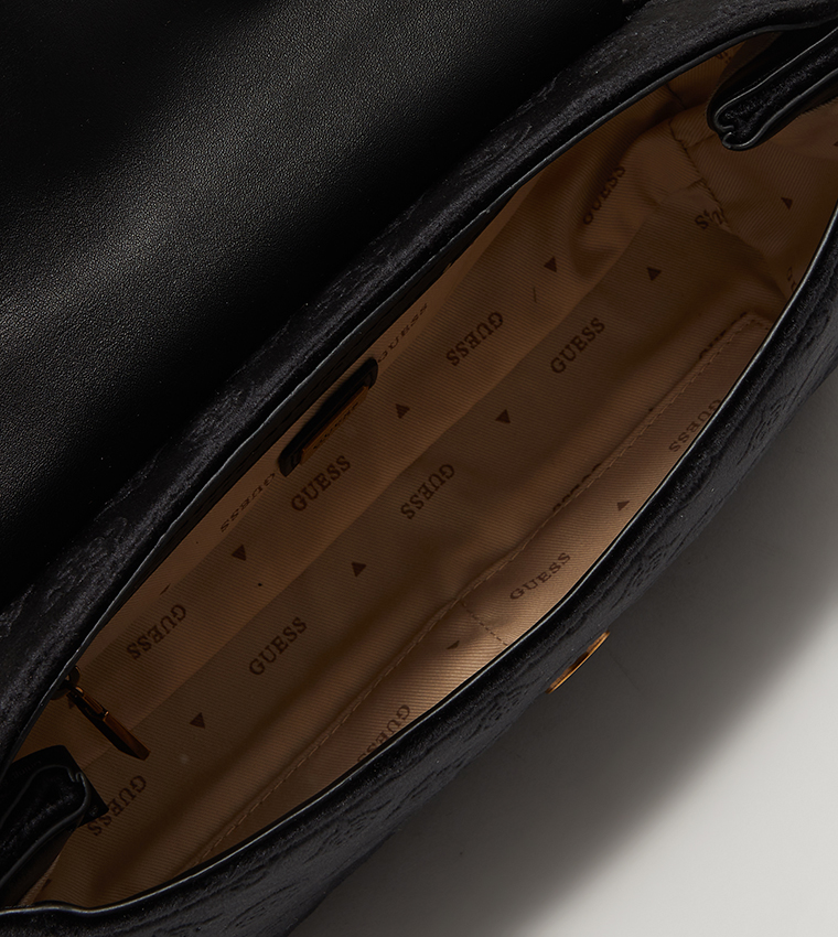 Buy Guess Inia Convertible Flap Shoulder Bag In Black | 6thStreet Saudi ...