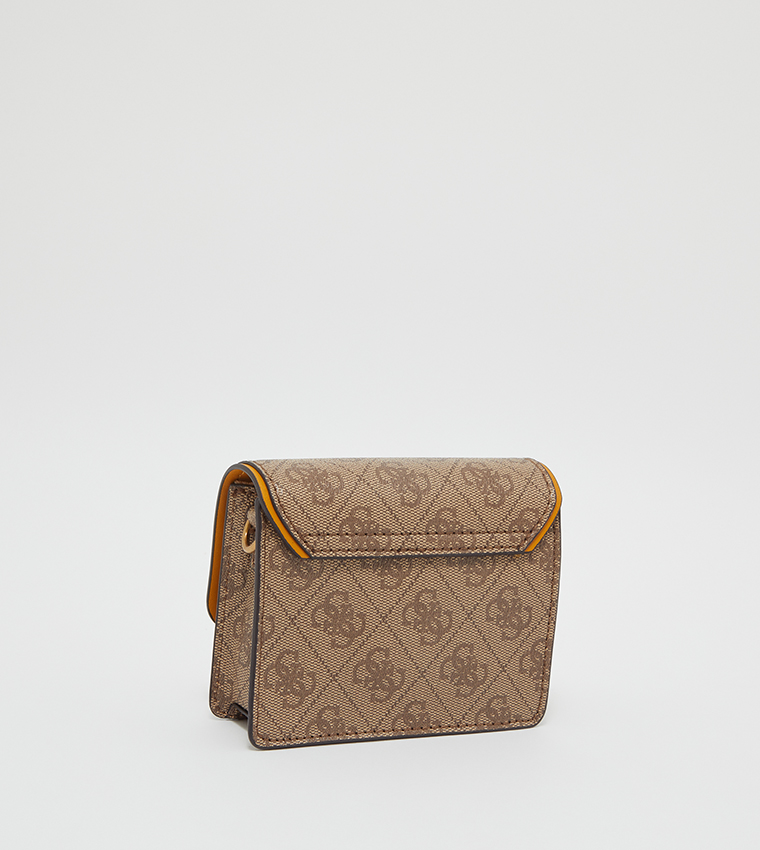 Buy Guess Izzy Micro Logo Detailed Mini Bag In Yellow | 6thStreet UAE