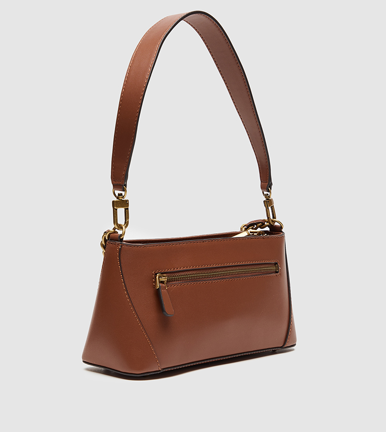 Buy Guess Izzy Logo Detailed Shoulder Bag In Brown | 6thStreet Kuwait
