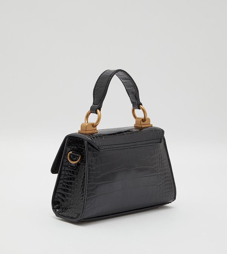 Buy Guess Stephi Textured Micro Mini Bag In Black | 6thStreet Saudi Arabia