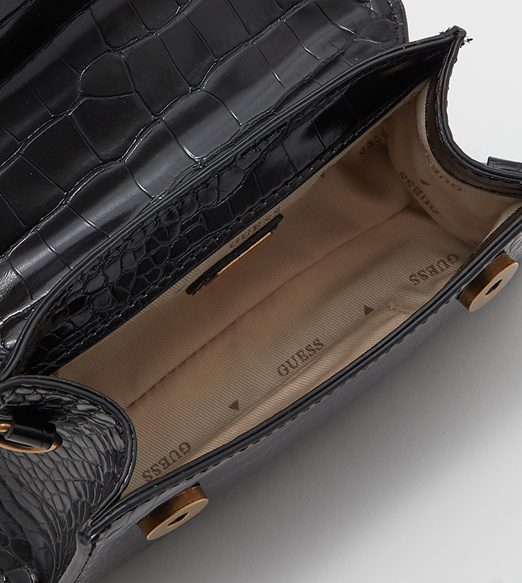 Buy Guess Stephi Textured Micro Mini Bag In Black | 6thStreet Saudi Arabia