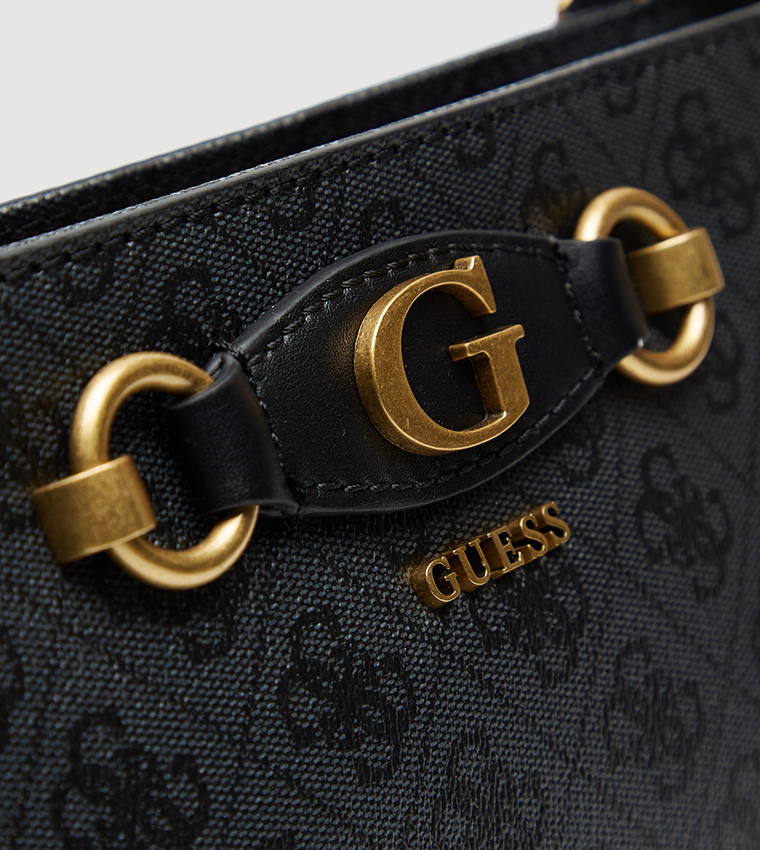 Buy Guess Izzy Logo Detailed Shoulder Bag In Grey | 6thStreet UAE