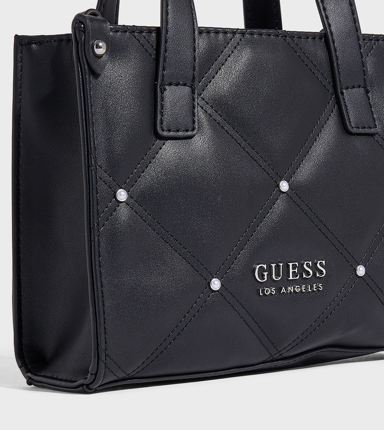 Buy Guess Pearl Embellished Mini Tote Bag In Black | 6thStreet UAE