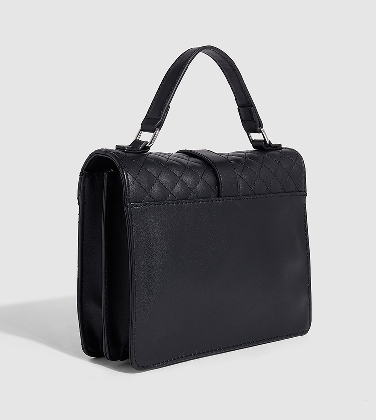 Buy Guess Quilted Satchel Bag In Black | 6thStreet Kuwait