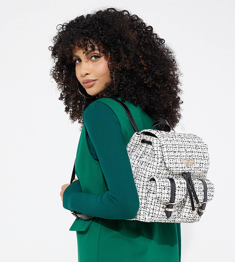 Buy Guess ADAM Logo Detailed Backpack In Black | 6thStreet Qatar