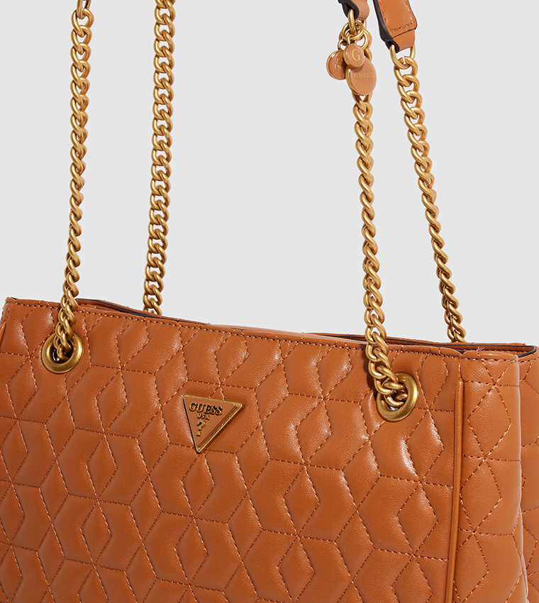 Buy Guess Quilted Shoulder Bag In Tan | 6thStreet UAE