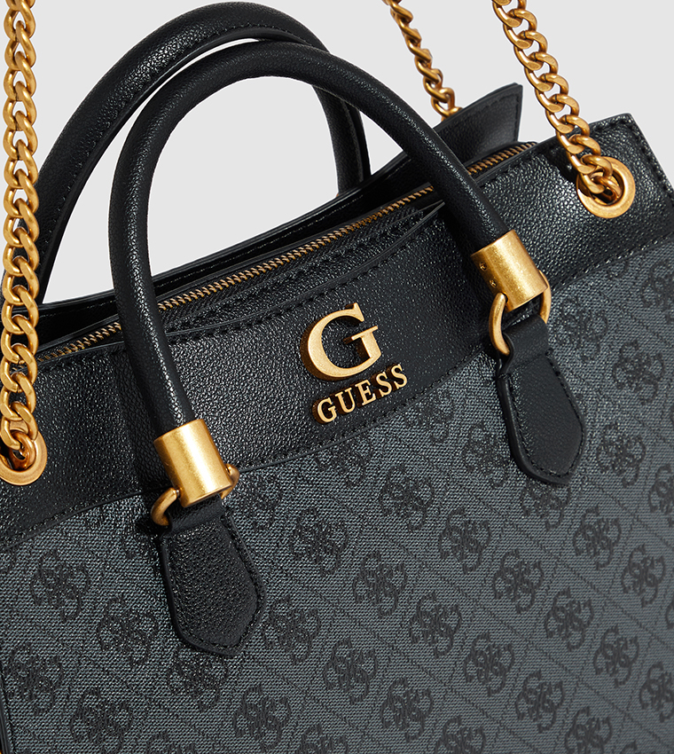 Buy Guess Monogram Patterned Satchel Bag In Grey | 6thStreet UAE