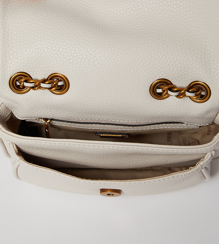 Buy Guess Becci Textured Convertible Crossbody Bag In Off White 6thstreet Qatar