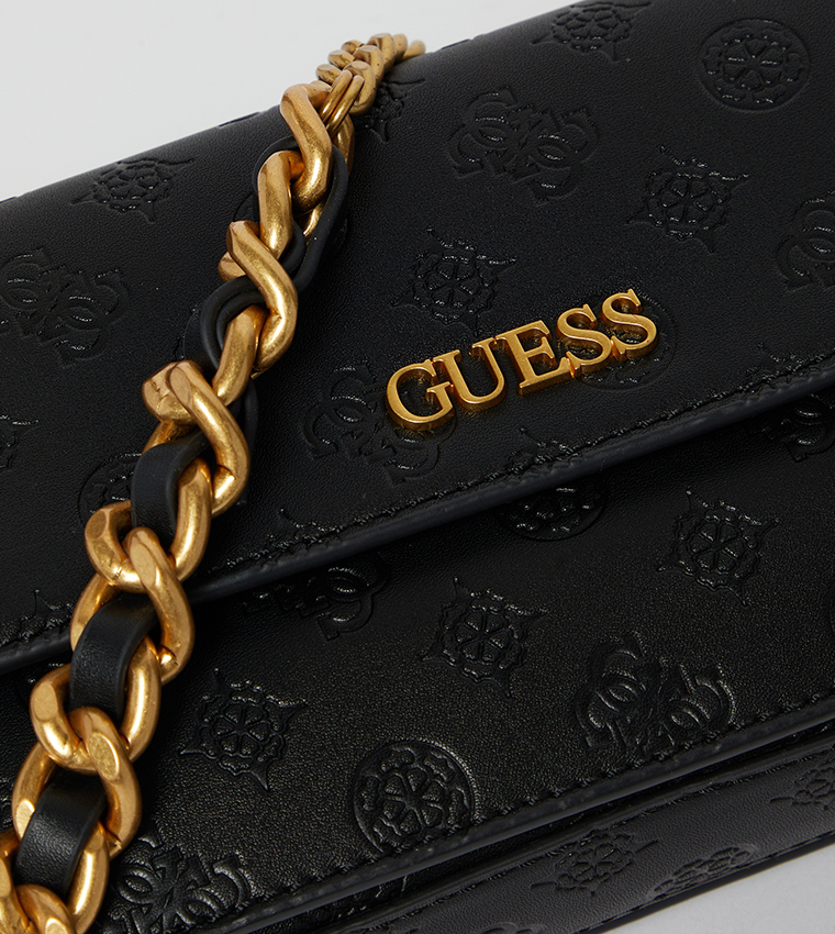 Buy Guess GEVA Logo Detail Convertible Crossbody Bag In Black ...