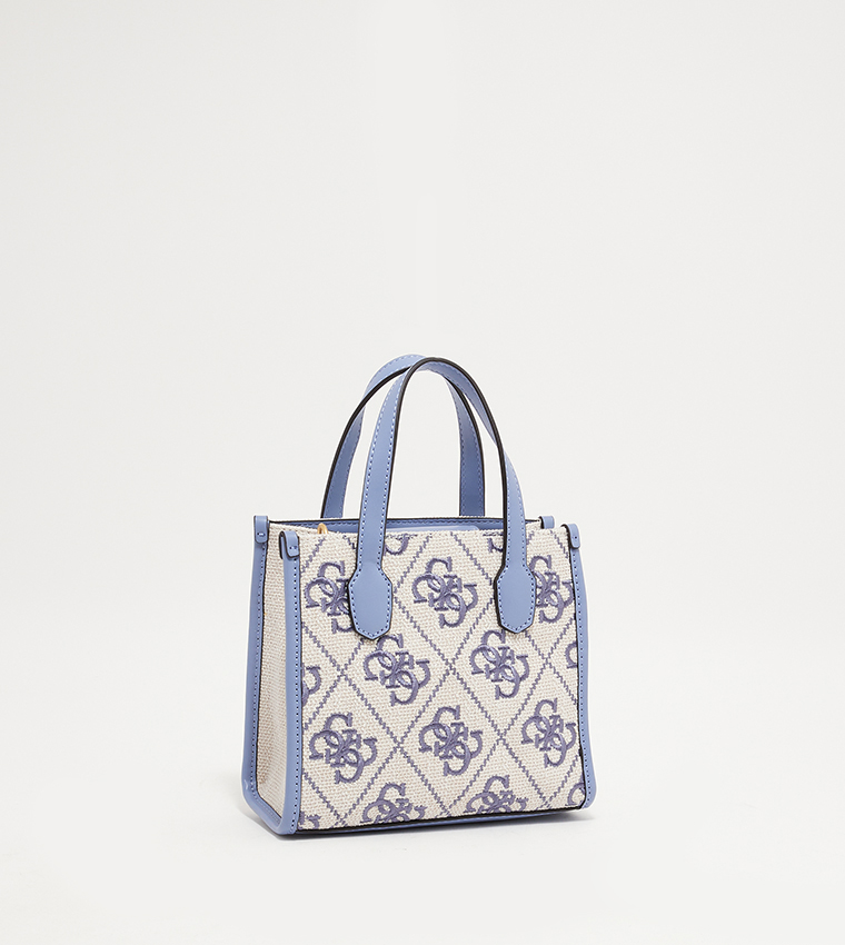Buy Guess SILVANA Monogram Embroidered Tote Bag In Purple | 6thStreet ...