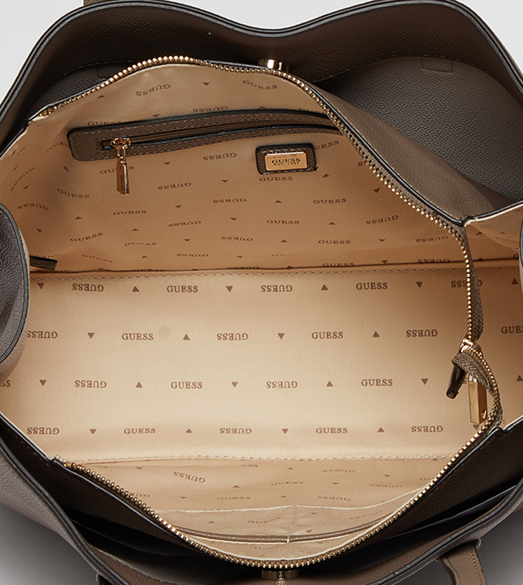 Buy Guess MERIDIAN Textured Tote Bag In Taupe | 6thStreet Saudi Arabia