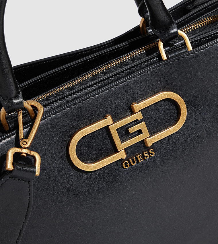 Buy Guess Logo Detail Satchel Bag In Black | 6thStreet UAE