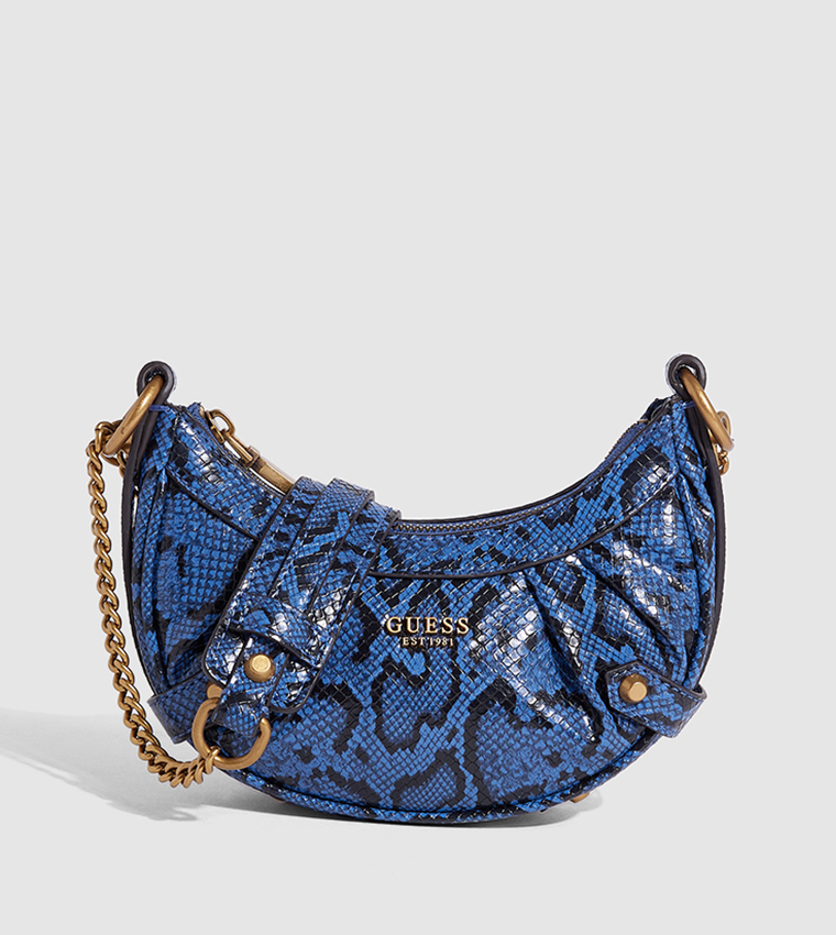 Buy Guess Snakeskin Patterned Crossbody Bag In Blue | 6thStreet UAE