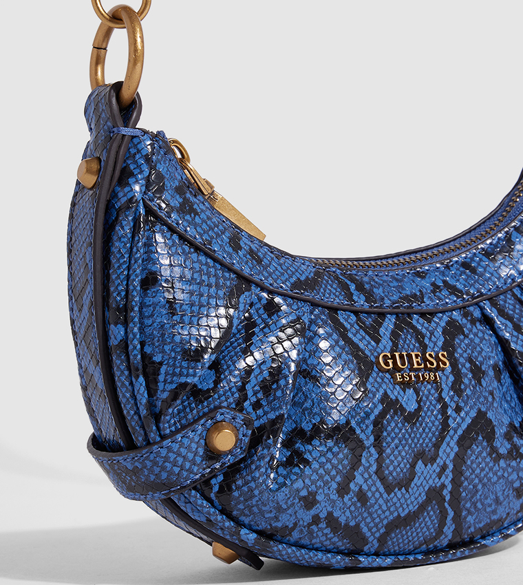 Buy Guess Snakeskin Patterned Crossbody Bag In Blue | 6thStreet UAE