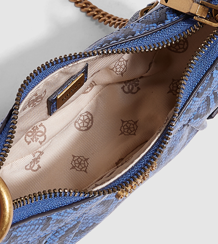 Buy Guess Snakeskin Patterned Crossbody Bag In Blue | 6thStreet UAE