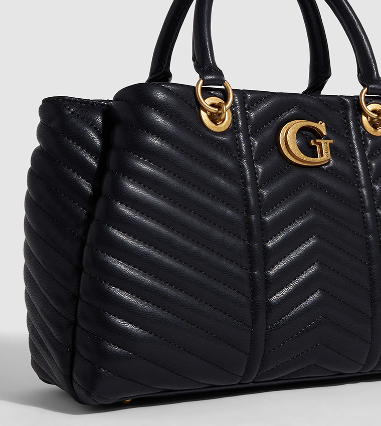 Buy Guess Quilted Satchel Bag With Sling In Black | 6thStreet Saudi Arabia